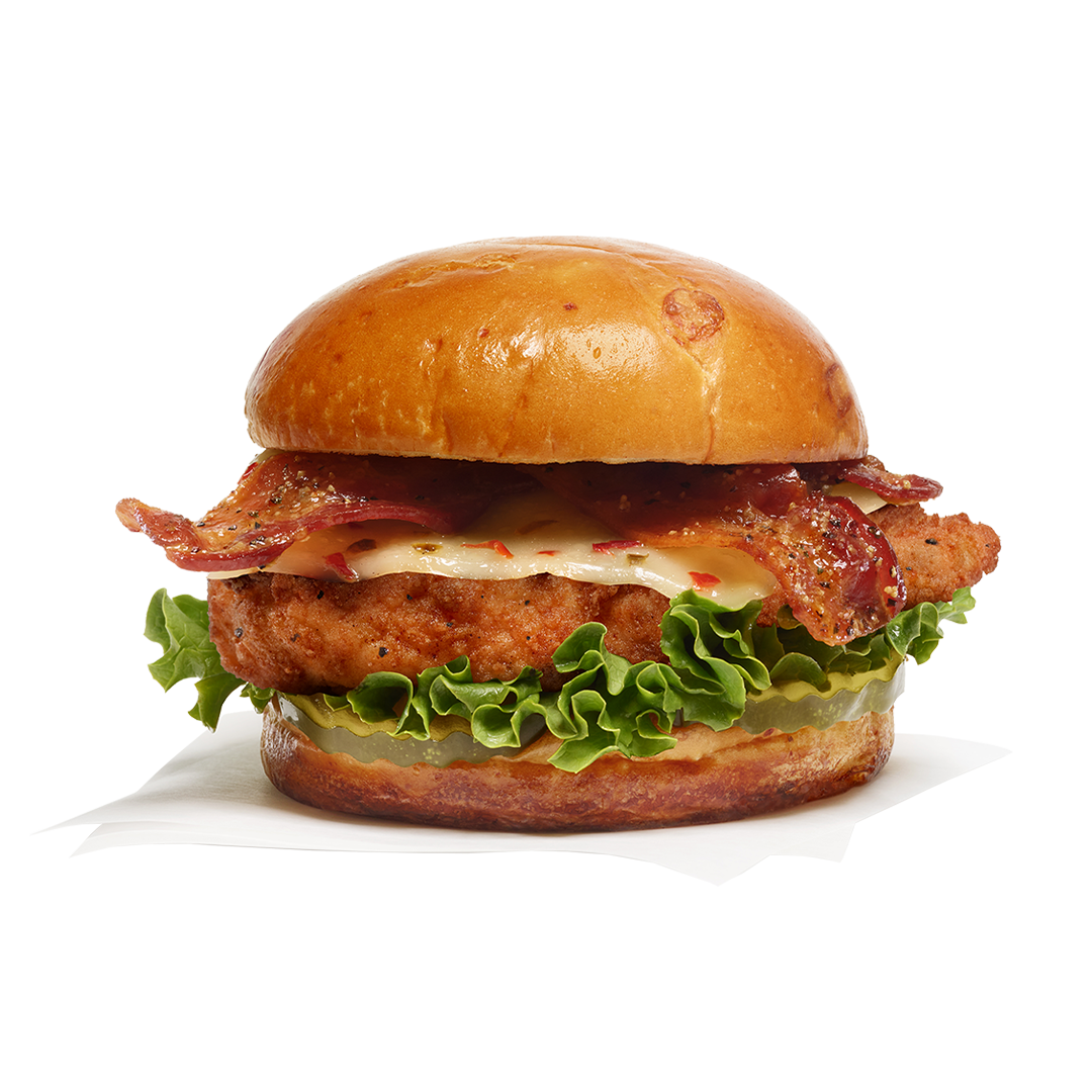 Maple Pepper Bacon Sandwich w/ Spicy Filet Nutrition and Description ...